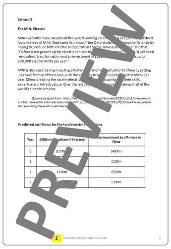 Edexcel A Level Business Paper 3 (2023) - UK Car market | Teaching ...