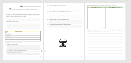 GCSE Interleaved Learning: Peace & Conflict: Weapons of Mass ...
