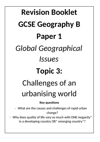 Edexcel B Paper 1 Revision Pack - Exam Questions/Examiner Commentary ...