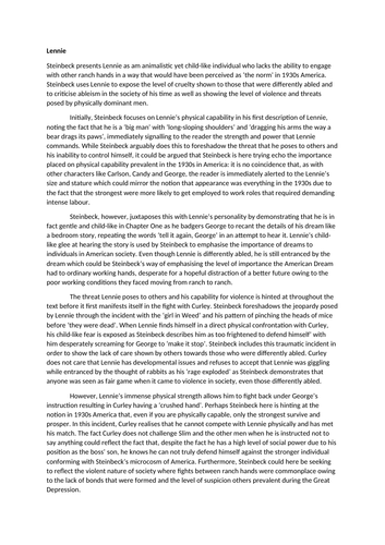 Of Mice and Men - Character Exemplar Essay Megapack | Teaching Resources