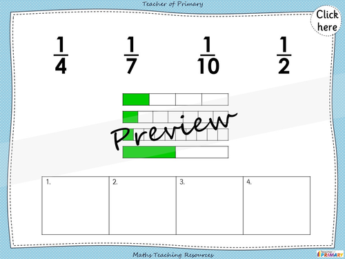 Comparing And Ordering Unit Fractions Year 3 Teaching Resources