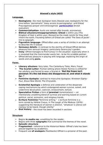 The Handmaid's Tale revision bundle | Teaching Resources The Handmaid's Tale revision bundle | Teaching Resources