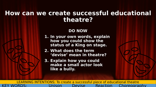 Year 7 Introduction to Drama Unit | Teaching Resources