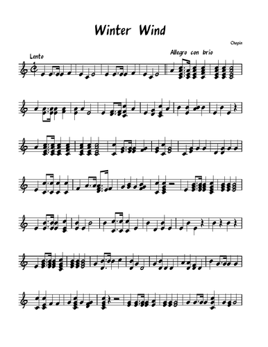 Winter Wind [Chopin] - Boomwhacker Play Along Videos and Sheet Music | Teaching Resources