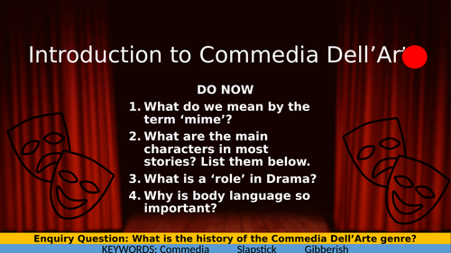 Commedia Dell'arte Drama Unit | Teaching Resources