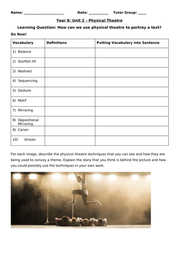 KS3 Physical Theatre Unit | Teaching Resources