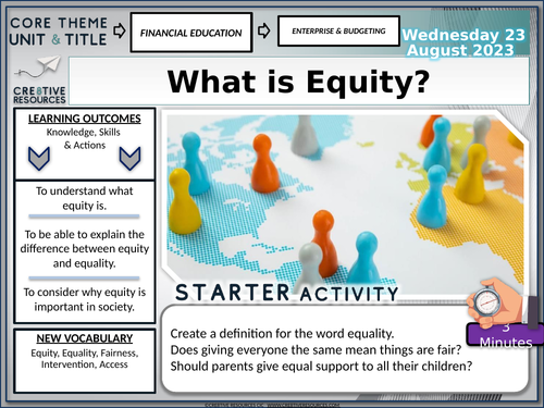Equity Equality Fairness PSHE | Teaching Resources