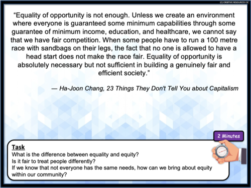 Equity Equality Fairness PSHE | Teaching Resources