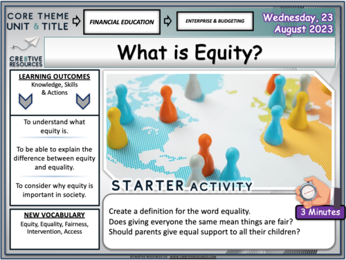 Equity Equality Fairness PSHE | Teaching Resources