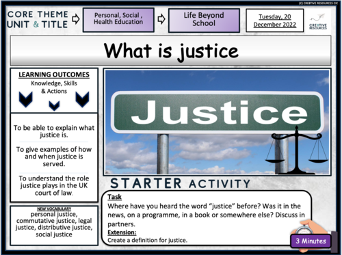 Justice PSHE + Citizenship | Teaching Resources