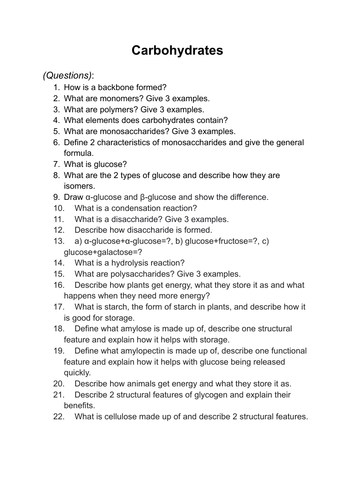 CONCISE A* A Level Biology Topic 1 Biological Molecules Revision Notes ...