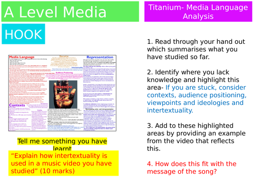 A Level Media OCR Music Video Lessons | Teaching Resources