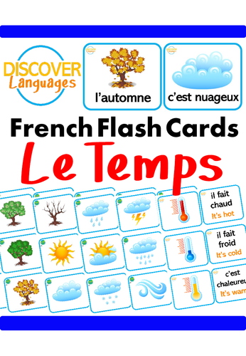Beginner French Flashcards - Weather and Seasons | Teaching Resources