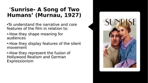 Sunrise: A Song of Two Humans lesson bundle film studies Eduqas/WJEC ...