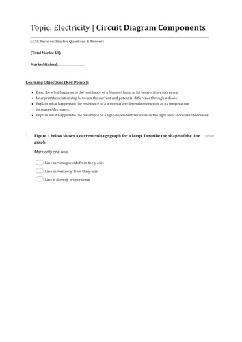 GCSE/IGCSE Physics: Circuit Symbols - Self-Assessment Questions ... GCSE/IGCSE Physics: Circuit Symbols - Self-Assessment Questions ...