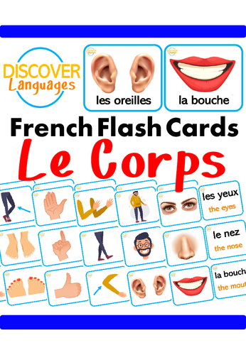 Beginner French Flashcards - Body Parts - Le Corps | Teaching Resources