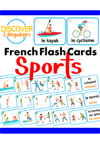 French Flash Cards - Des Sports - Cartes Flash Français | Teaching ...