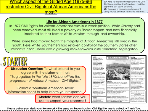 Which aspect of the Gilded Age (1875-96) restricted Civil Rights of ...
