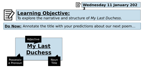 My Last Duchess Low Ability Lesson Bundle | Teaching Resources