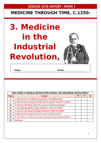 Edexcel GCSE 9-1 History: Medicine Through Time ALL BOOKLETS BUNDLE ...