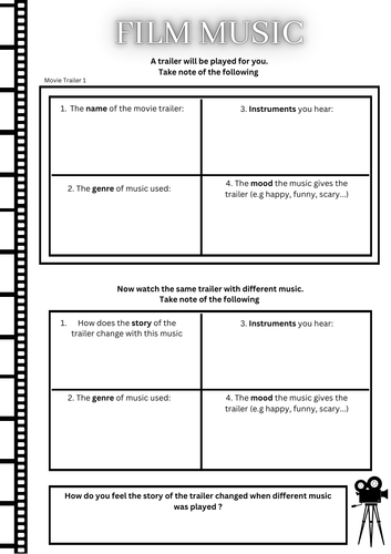 Film Music - Looking at music and mood in movie trailers | Teaching ...