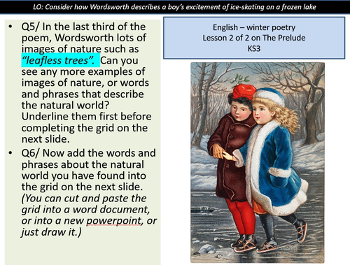 Wordsworth Prelude ice skating poetry KS3 | Teaching Resources