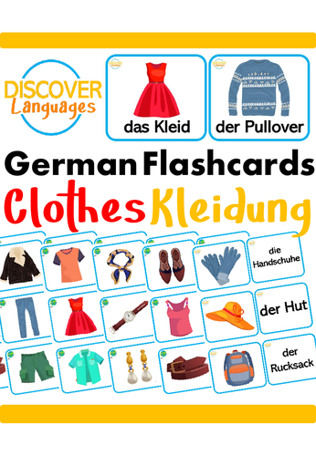 German Flashcards - Clothes - Kleidung | Teaching Resources