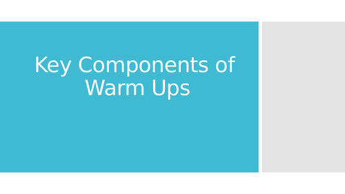 Ocr Gcse Pe 9 1 1 2 B Warm Up Cool Down Teaching Resources