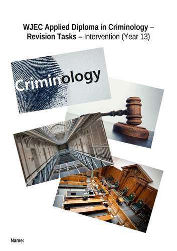 Criminology Unit 4 - Crime and Punishment Revision/Intervention booklet ...