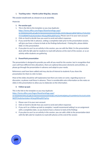 Martin Luther King Day (January) | Teaching Resources