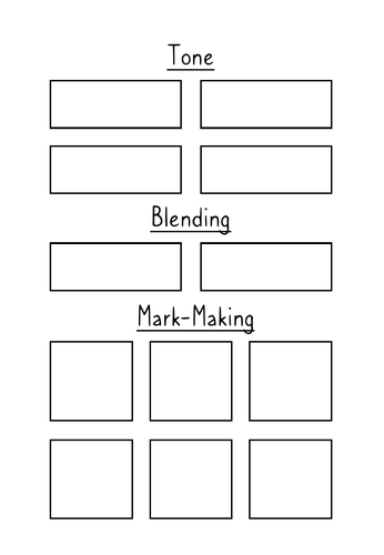 Coloured Pencil Tone, Blending and Mark Making Techniques Worksheet ...