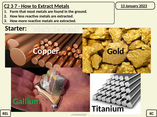 KS3 Chemistry AQA C2 3 7 How to Extract Metals PPT only | Teaching ...