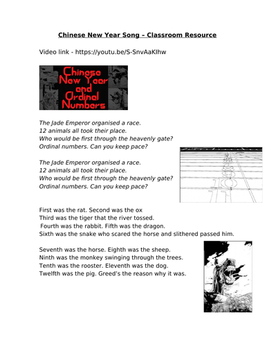 Chinese New Year Song and worksheets | Teaching Resources