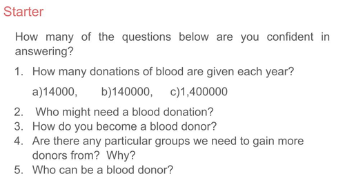 Blood Donation Tutorial PSHE | Teaching Resources