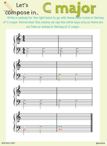 Fun piano composing activity for beginners | Teaching Resources
