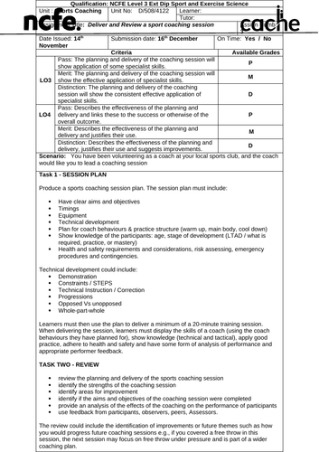 NCFE Sport Level 3 - Sports Coaching | Teaching Resources