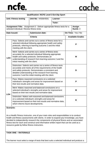 NCFE Sport Level 3 - Fitness Testing for Sport & Exercise | Teaching ...