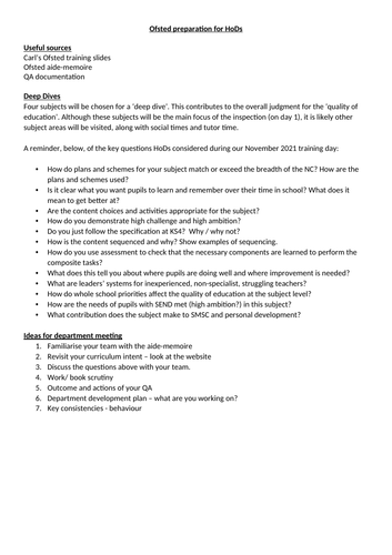 History Ofsted Deep Dive Guide | Teaching Resources History Ofsted Deep Dive Guide | Teaching Resources