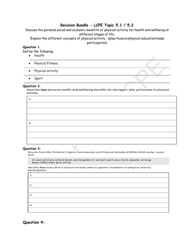 Topic 5 LCPE Revision Bundle | Teaching Resources