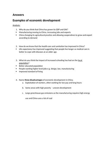 Economic Development | Teaching Resources