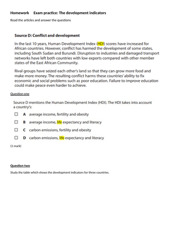 Measuring development | Teaching Resources