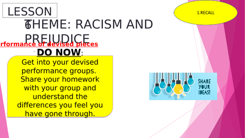 Racism and Prejudice Year 8&9 Drama | Teaching Resources
