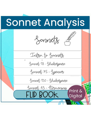 Sonnet Analysis Flip Book | Teaching Resources