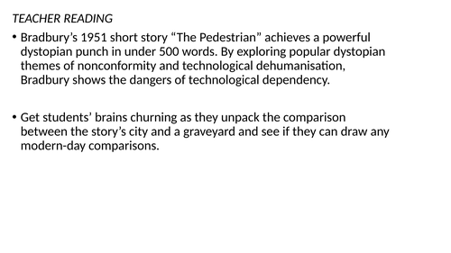 The Pedestrian by Ray Bradbury engaging lessons | Teaching Resources