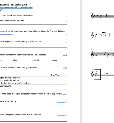 OCR GCSE Music - Area of Study 5 The Conventions of Pop Practice Papers ...