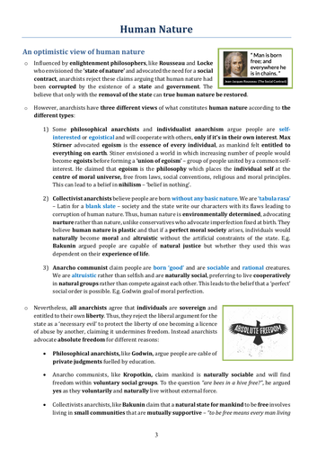 Anarchism on human nature A Level Politics | Teaching Resources