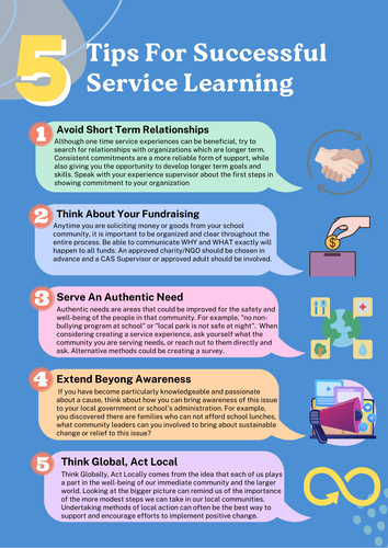 5 Tips For Successful Service Learning A3 Poster | Teaching Resources