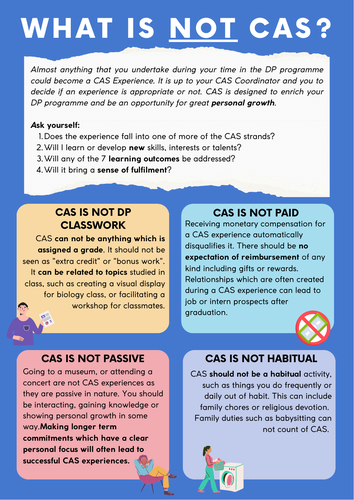 What is NOT CAS (Creativity, Activity, Service) A3 Poster | Teaching ...