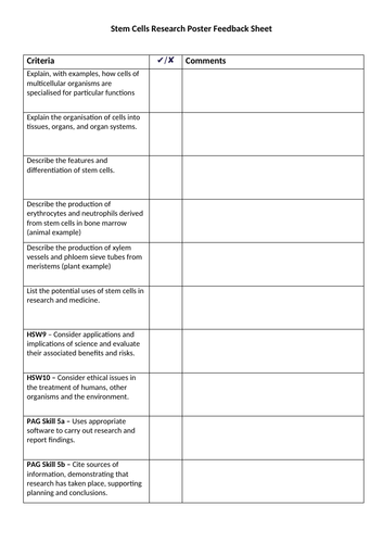 Stem Cell Research Task (OCR) | Teaching Resources