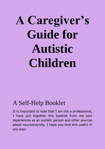 A Caregiver's Guide to Autism Booklet | Teaching Resources